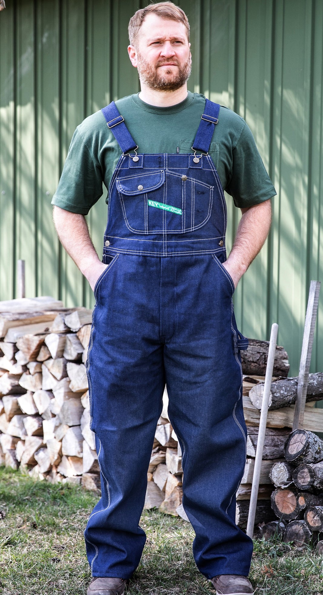 Key Rinsed Washed Denim Bib Overalls | Men's Work Overalls 273.43